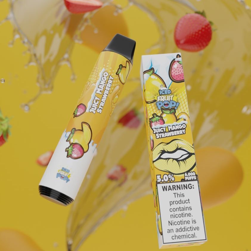 POP DISPOSABLE - JUICY MANGO STRAWBERRY ICED - 6000PUFFS 5% – MrVapora.pk